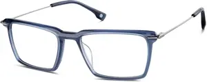 Zenni Rectangle Full Rim Frame Glasses Gray Blue