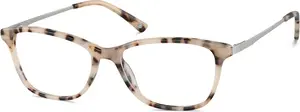 Zenni Rectangle Full Rim Frame Glasses Ivory Tortoiseshell