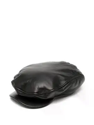 Vaquera Newsboy Leather Beret - Black