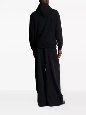 Balmain Flocked Logo Hoodie - Black