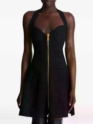 Balmain Halterneck Zip-front Mini Dress