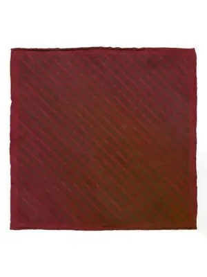 Brunello Cucinelli Diagonal-striped Silk Pocket Square - Red