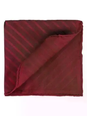 Brunello Cucinelli Diagonal-striped Silk Pocket Square - Red