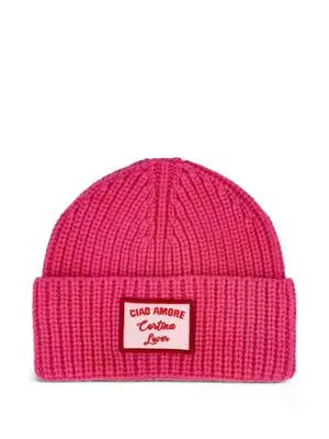 Giada Benincasa Ribbed-knit Patch Beanie - Pink