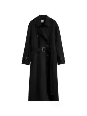 TOTEME Belted Double-breasted Wool Coat - Black