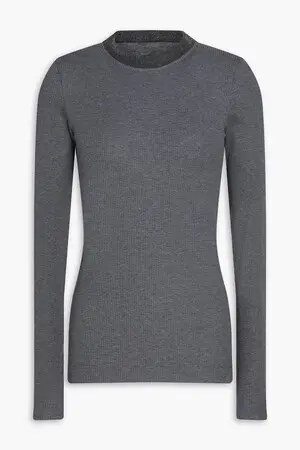Brunello Cucinelli Bead-embellished Ribbed Cotton-blend Sweater