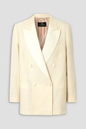 Etro Double-breasted Cotton And Wool-blend Jacquard Blazer - Cream
