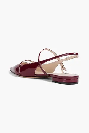 ALEXANDRE BIRMAN Tita Patent-leather Slingback Flats