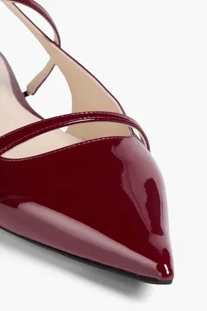 ALEXANDRE BIRMAN Tita Patent-leather Slingback Flats