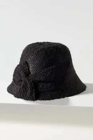 San Diego Hat Knit Cloche Hat With Bow Detail - Black