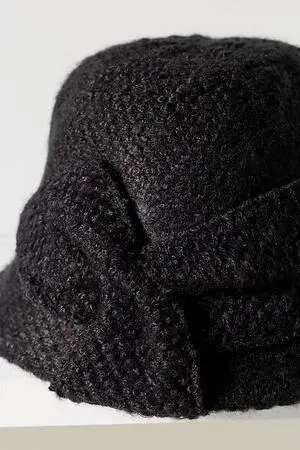 San Diego Hat Knit Cloche Hat With Bow Detail - Black