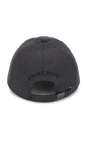 ANINE BING Jeremy Monogram Baseball Cap - Grey