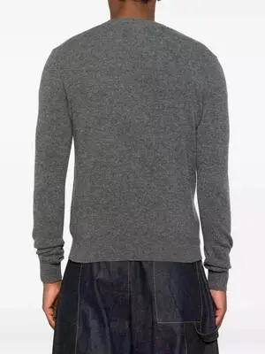 Play Comme Des Garcon Logo Heart-emblem Cardigan - Grey