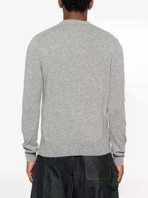 Play Comme Des Garcon Heart-emblem Cardigan With Rhinestone Embellishments - Grey