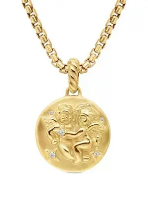 David Yurman 18k Yellow Gemini Diamond Pendant Necklace