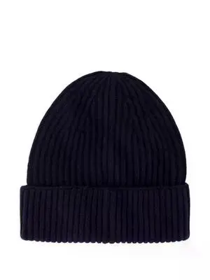 SAMSOE SAMSOE Ribbed Wool Beanie - Blue