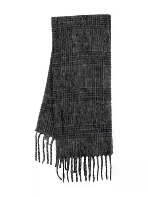 SAMSOE SAMSOE Alex Checked Fringed Scarf - Grey