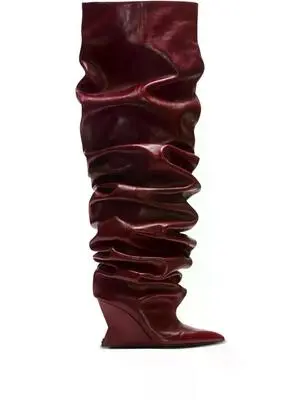 Women's Red Wedge Boots