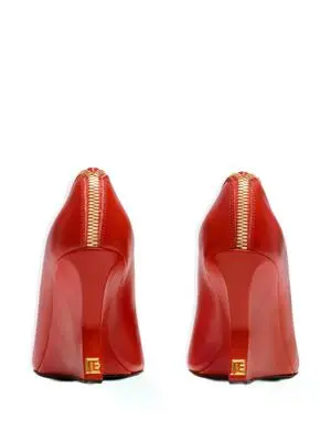 Balmain Zip Wedge Heeled Pumps - Red