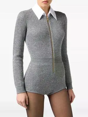 Elisabetta Franchi Sequin-embellished Knitted Jumpsuit