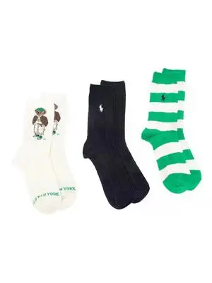 Polo Ralph Lauren Polo Bear Cable-knit Socks - Green