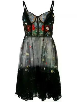 Alexander McQueen Embroidered Sheet Midi Dress