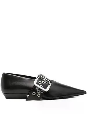 JIL SANDER Pointed-toe Buckle Ballet Flats