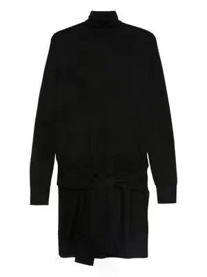 TOTEME Double-sleeve Tie-front Turtleneck Dress