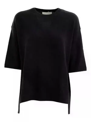 LISA YANG Short-sleeve Sweater With Side-tie Detail