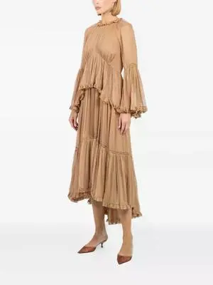 Zimmermann Hypnotic Asymmetric-hem Midi Dress