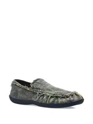 DIESEL D-shock Frayed Denim Loafers