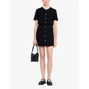 Sandro Detachable-collar Button-down Mini Dress