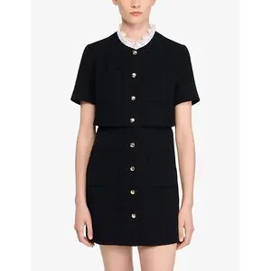 Sandro Detachable-collar Button-down Mini Dress