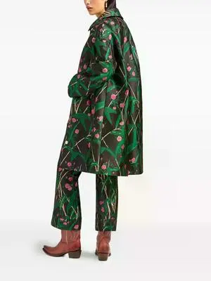 La DoubleJ Floral Boxy Coat - Black