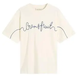 BRAM'S FRUIT Garden Hose Chain Stitch T-shirt - White