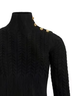 PATOU Cable-knit Button-embellished Sweater