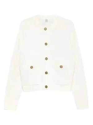 TOTEME Buttoned Cardigan With Patch Pockets - White