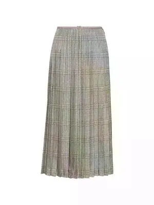 Thom Browne Houndstooth Pleated Midi Skirt