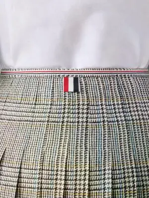 Thom Browne Houndstooth Pleated Midi Skirt