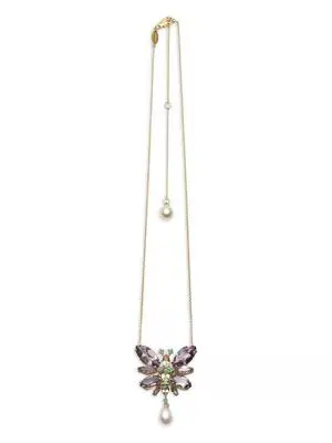 Dolce & Gabbana 18k Yellow Multi-stone Butterfly Pendant Necklace - Gold