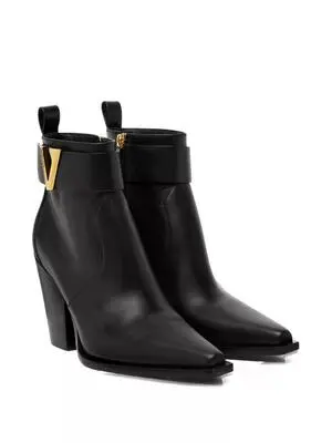 Versace Leather V-buckle Boots