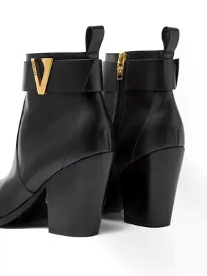 Versace Leather V-buckle Boots