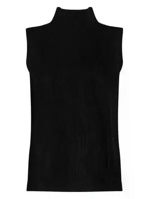 KUJTEN Ribbed High-neck Sleeveless Vest