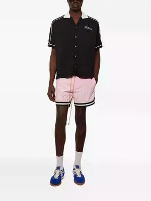 Rhude Oxford Cocktail Club Bowling Shirt - Blue