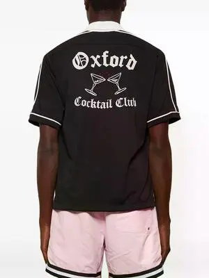 Rhude Oxford Cocktail Club Bowling Shirt - Blue