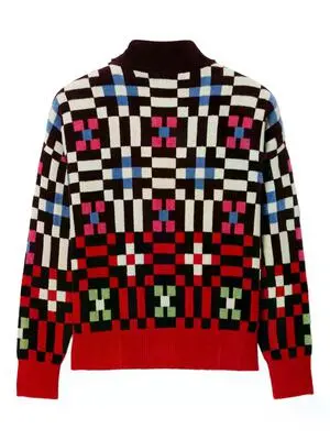 La DoubleJ Geometric-patterned Sweater - Red