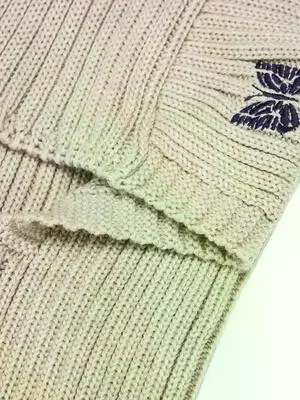 Needles Embroidered Butterfly Rib-knit Balaclava - Neutrals