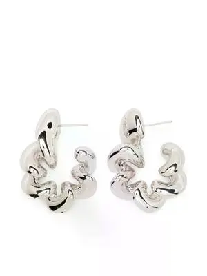 MARIA BLACK Large Coil Hoop Earrings - Silver