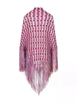 Giada Benincasa Stripe-pattern Fringed-hem Scarf - Purple