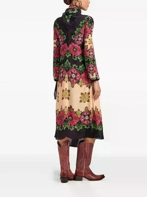 La DoubleJ Karis Floral-print Asymmetric Dress - Black